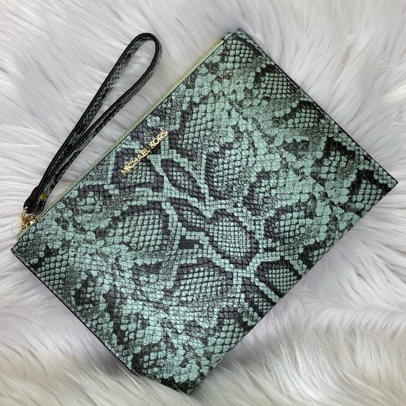 Michael Kors | Bags | Michael Kors Embossed Python Xl Wristlet | Poshmark